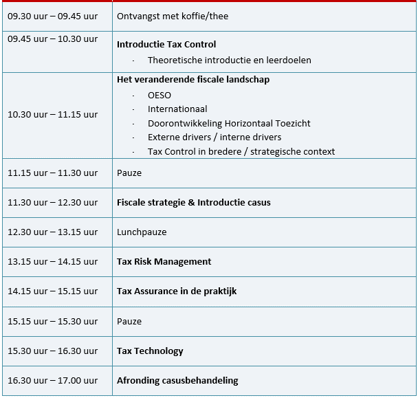 Tax Control Framework – NOB
