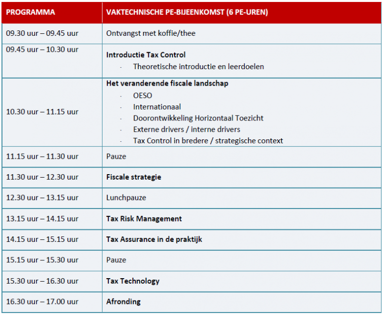 Tax Control Framework – NOB